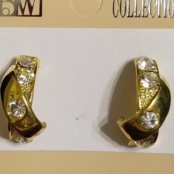 BW Collection | Jewelry | Gold Diamond Hoop Earrings | Poshmark